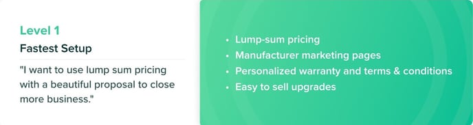 Setup Levels Overview